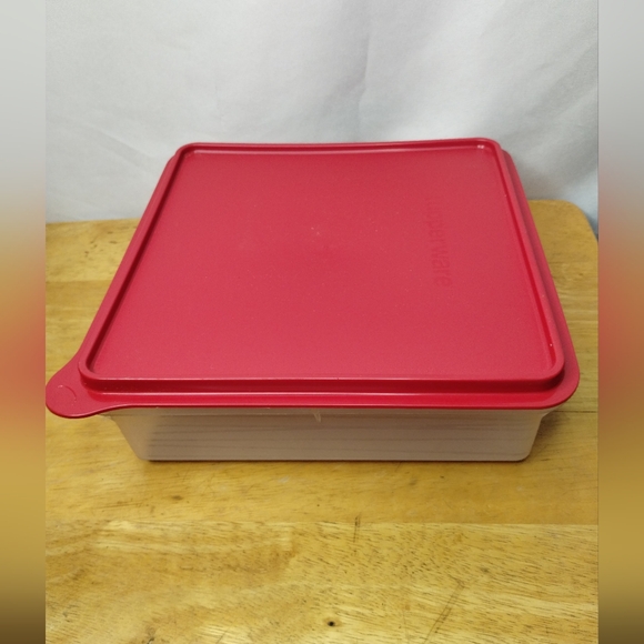 Tupperware | Kitchen | New Tupperware Red Cookie Snack And Go Large Square Container | Poshmark